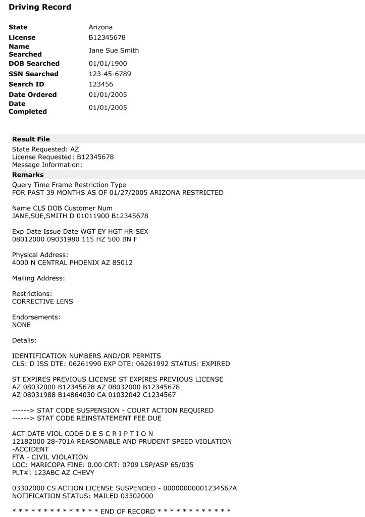 Driving Records – Universal Background Screening