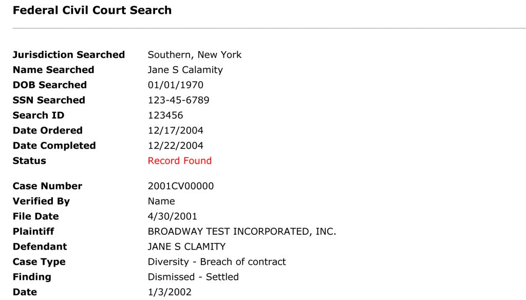 Federal Court Search – Universal Background Screening